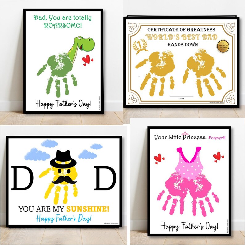 Fathers Day Handprint Keepsake Art Gift for Dad Fathers Day - Etsy