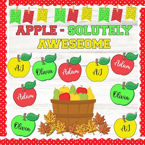 Fall Apple Bulletin Board | Back to School Classroom Decor - Etsy