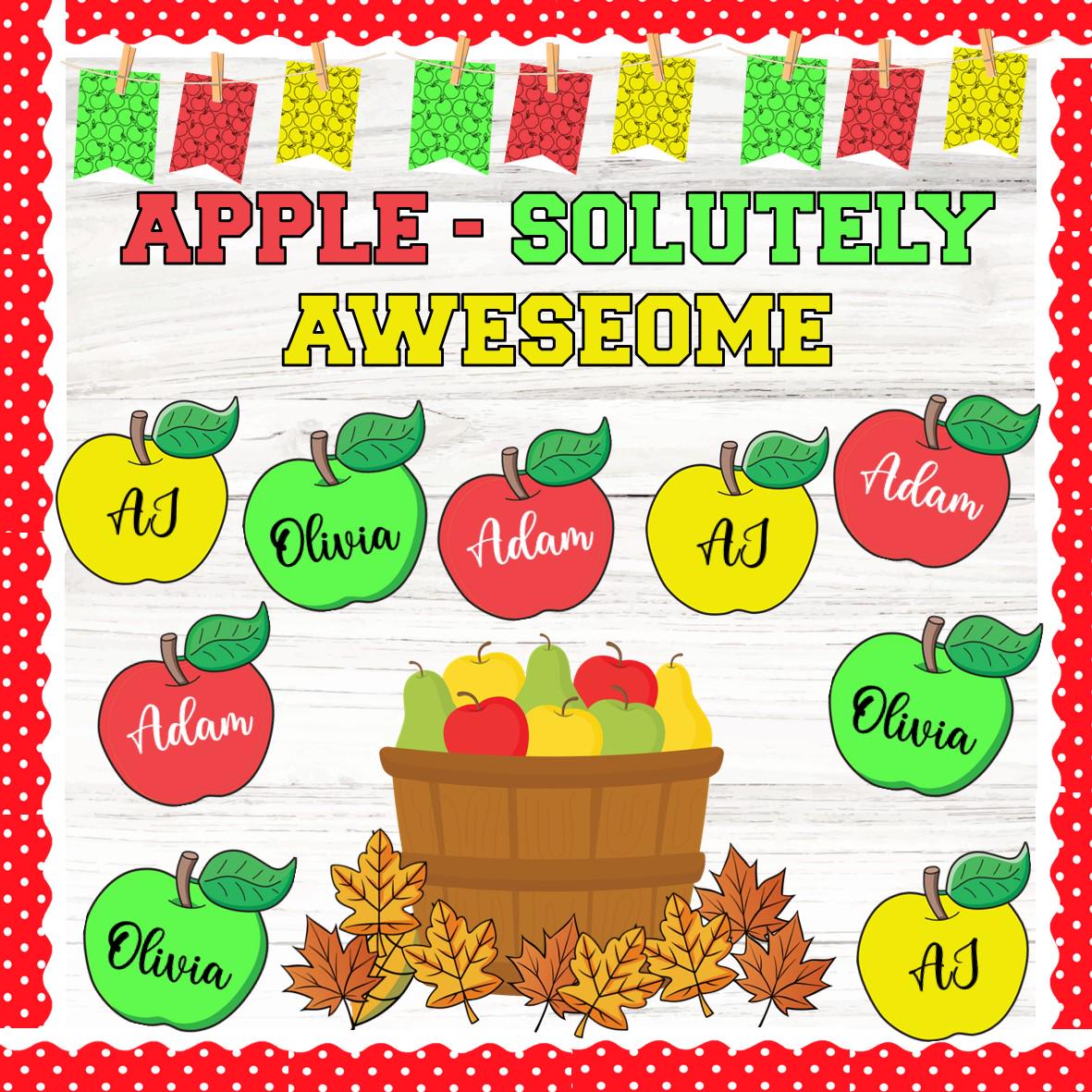 Fall Apple Bulletin Board | Fall/autumn Door Decor, Back to School ...