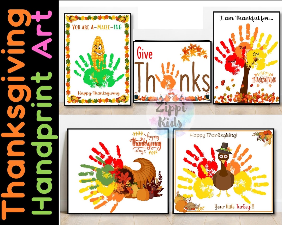 Thanksgiving Handprint Keepsake Art, Thanksgiving Greeting Card ...