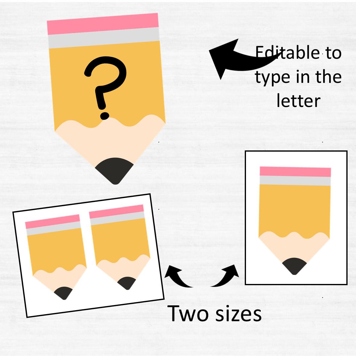 Editable Pencil BANNER BUNTING, Pencil Bulletin Board Letters, Welcome ...