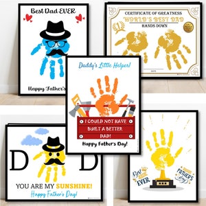 Fathers Day Handprint Keepsake Art Gift for Dad, Fathers Day Craft ...