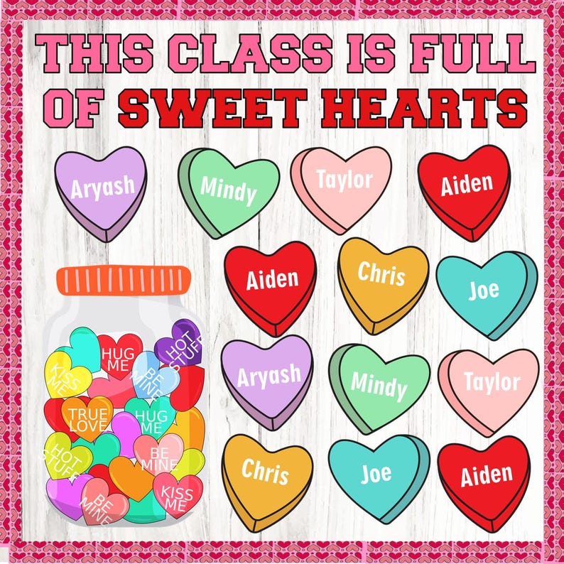 Sweet Heart Candy Valentines Day Bulletin Board/door Decoration ...