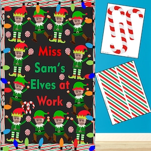 Elf Holiday Door Decor Craft Ideas Activities, Christmas Bulletin Board ...