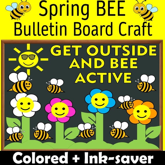 Spring Bulletin Board Ideas Kit Craft Activities Bee Themed | Etsy