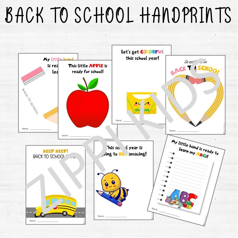 Back to School Handprint Keepsake Craft , First Day of School ACTIVITY ...