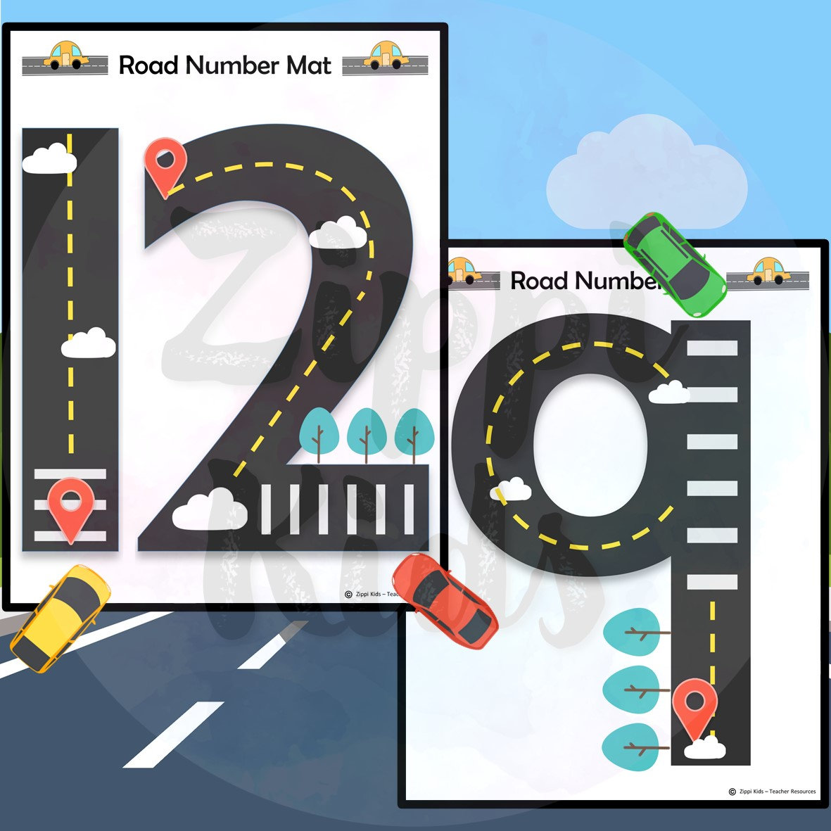 Road Number Tracing Mats (0-20), Trace, Find, Color, Number Activities ...