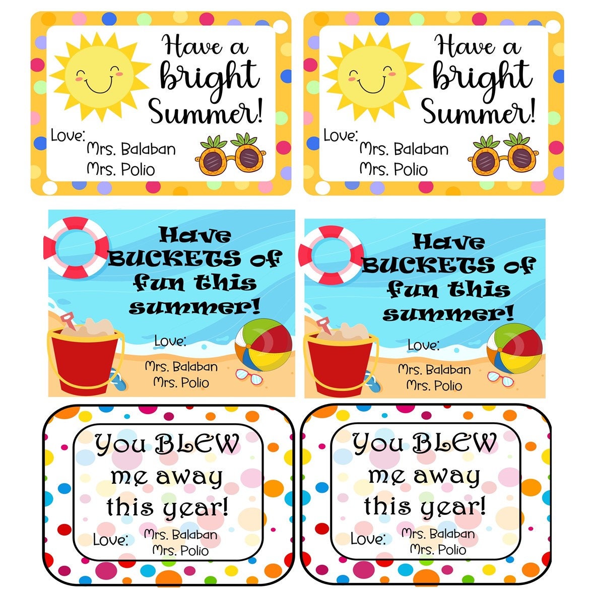 End of the Year Gift Tags & Gift Ideas, Summer Gift Tags #1, Sunglasses ...