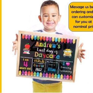 Editable Last Day of Daycare Sign Template With Memories, Last Day of ...