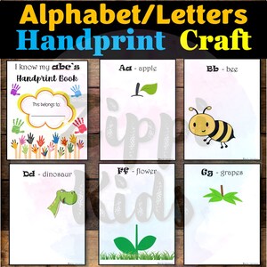 Alphabet Handprint Art Craft Book, Aa- Zz Letter Handprint Memory Book ...