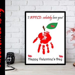 Valentines Day Handprint Art, Keepsake Art Bundle, Valentines Day ...