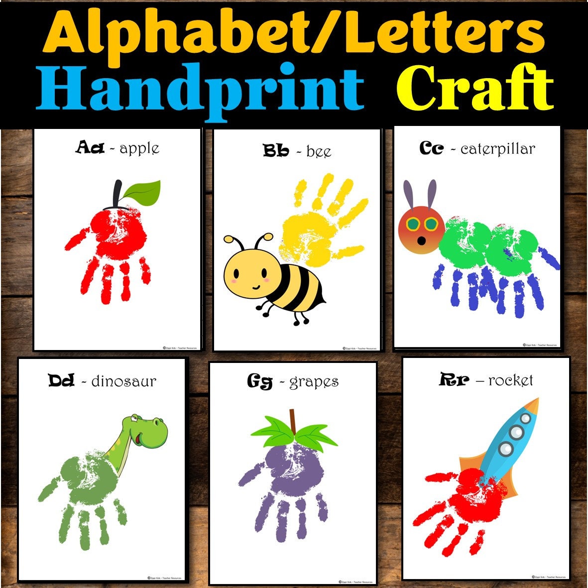 Alphabet Handprint Art Craft Book, Aa- Zz Letter Handprint Memory Book ...