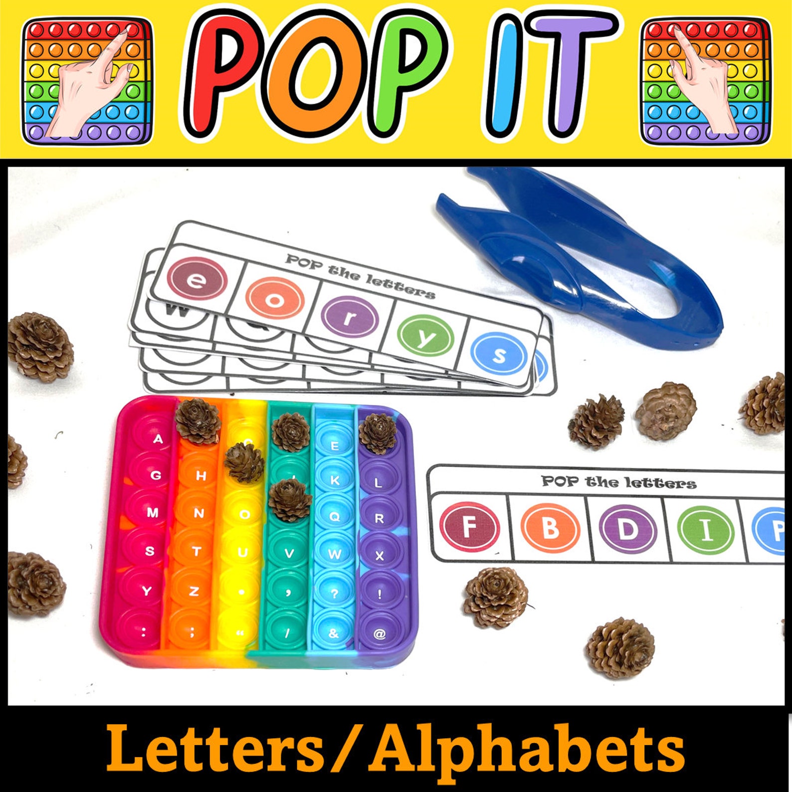 Pop It Math & Literacy Activities, Popping Bubble Popper Fidget ...