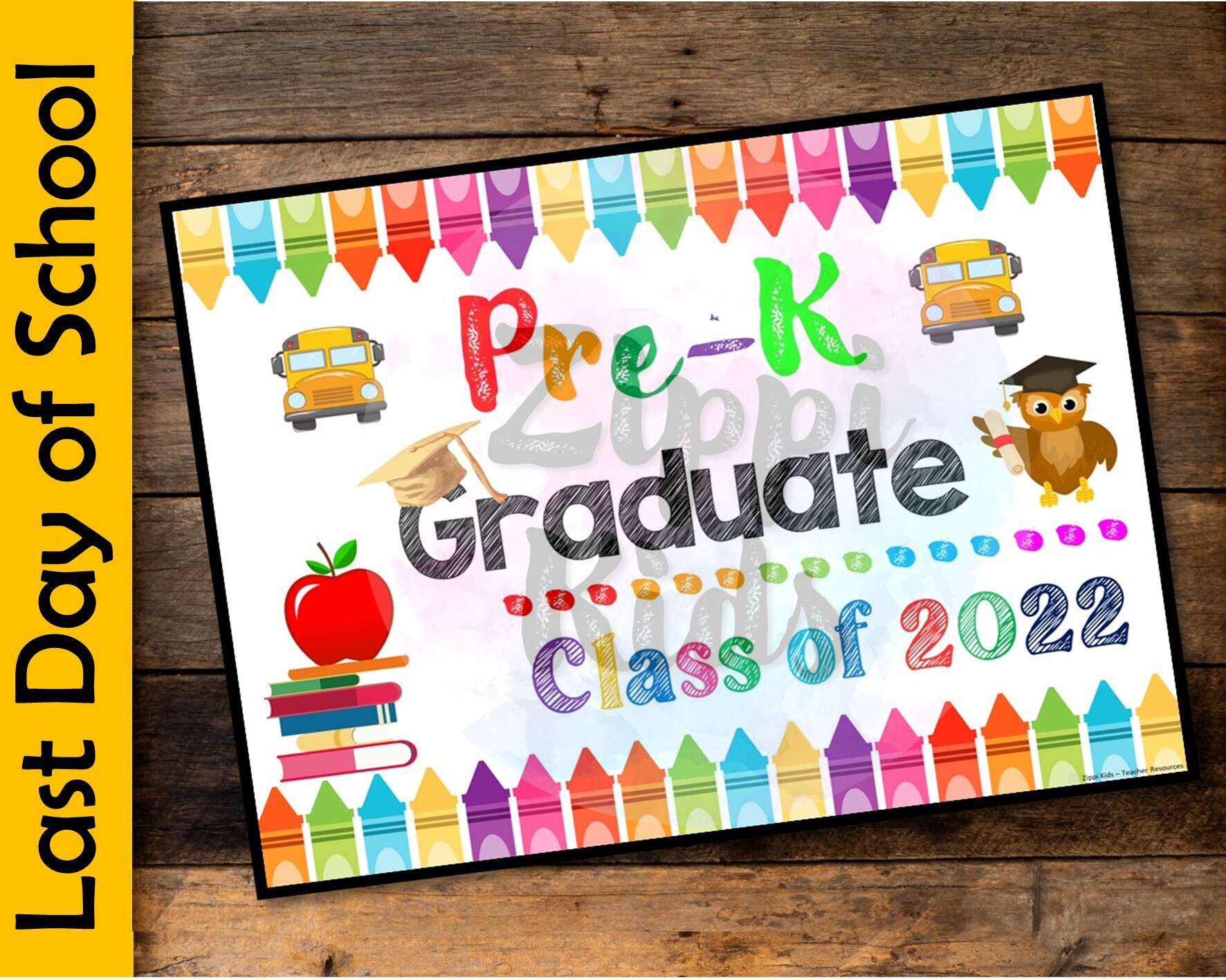 Pre-k Graduation Sign, Last Day of School Photo Prop, Chalkboard ...