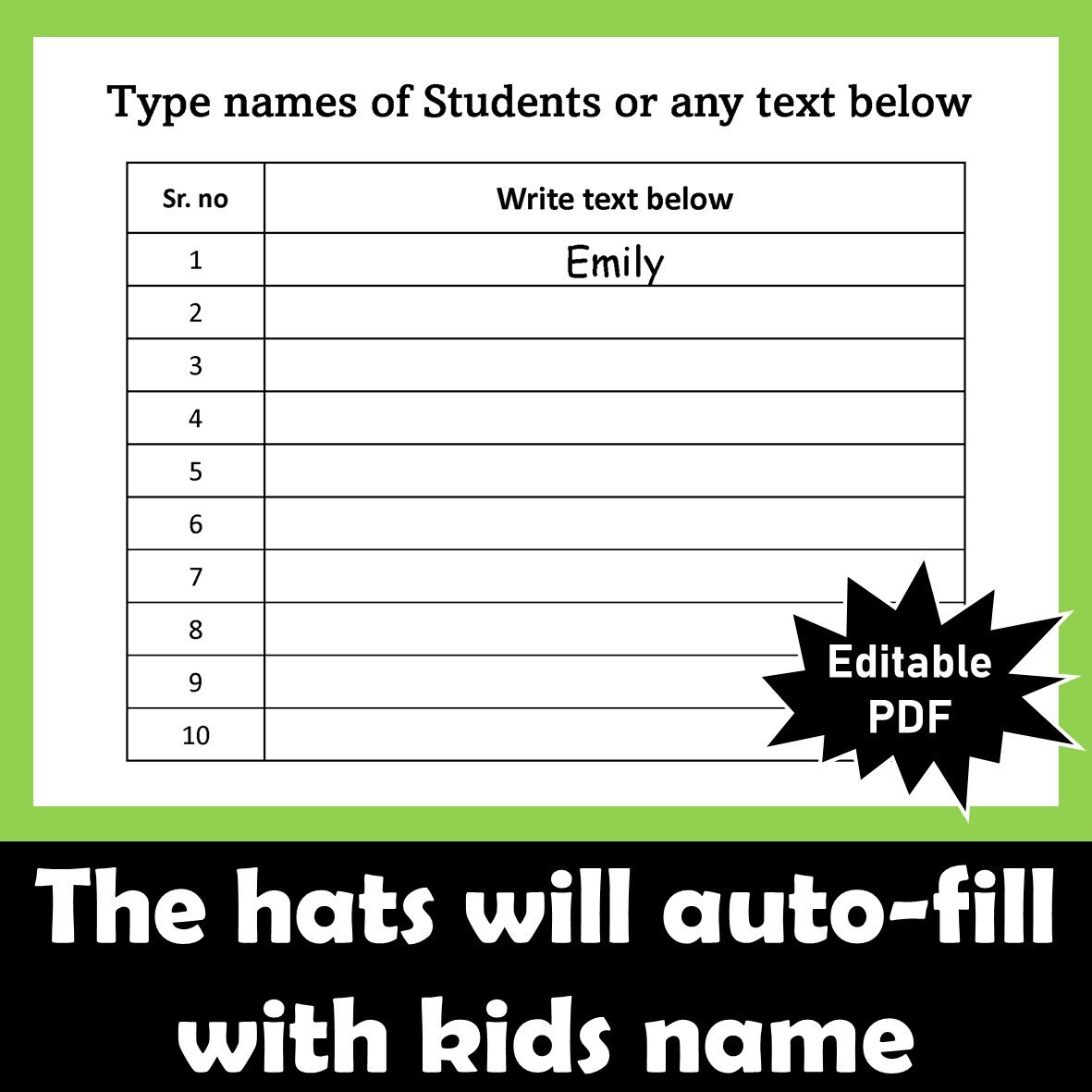 Summer Hats, Crowns, Headband With Editable Names BUNDLE, Summer Craft ...