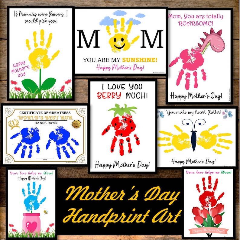 Mothers Day Handprint Keepsake Art Mother's Day Gift for - Etsy