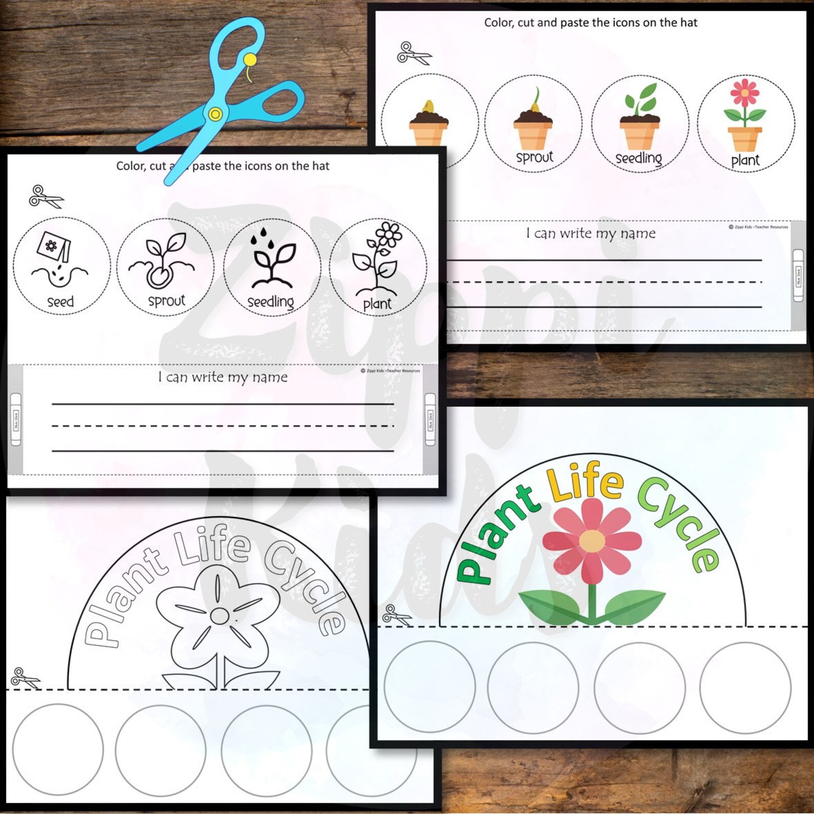 Life Cycle of a Butterfly, Frog & Plant Crown Craft. Printable Hats ...