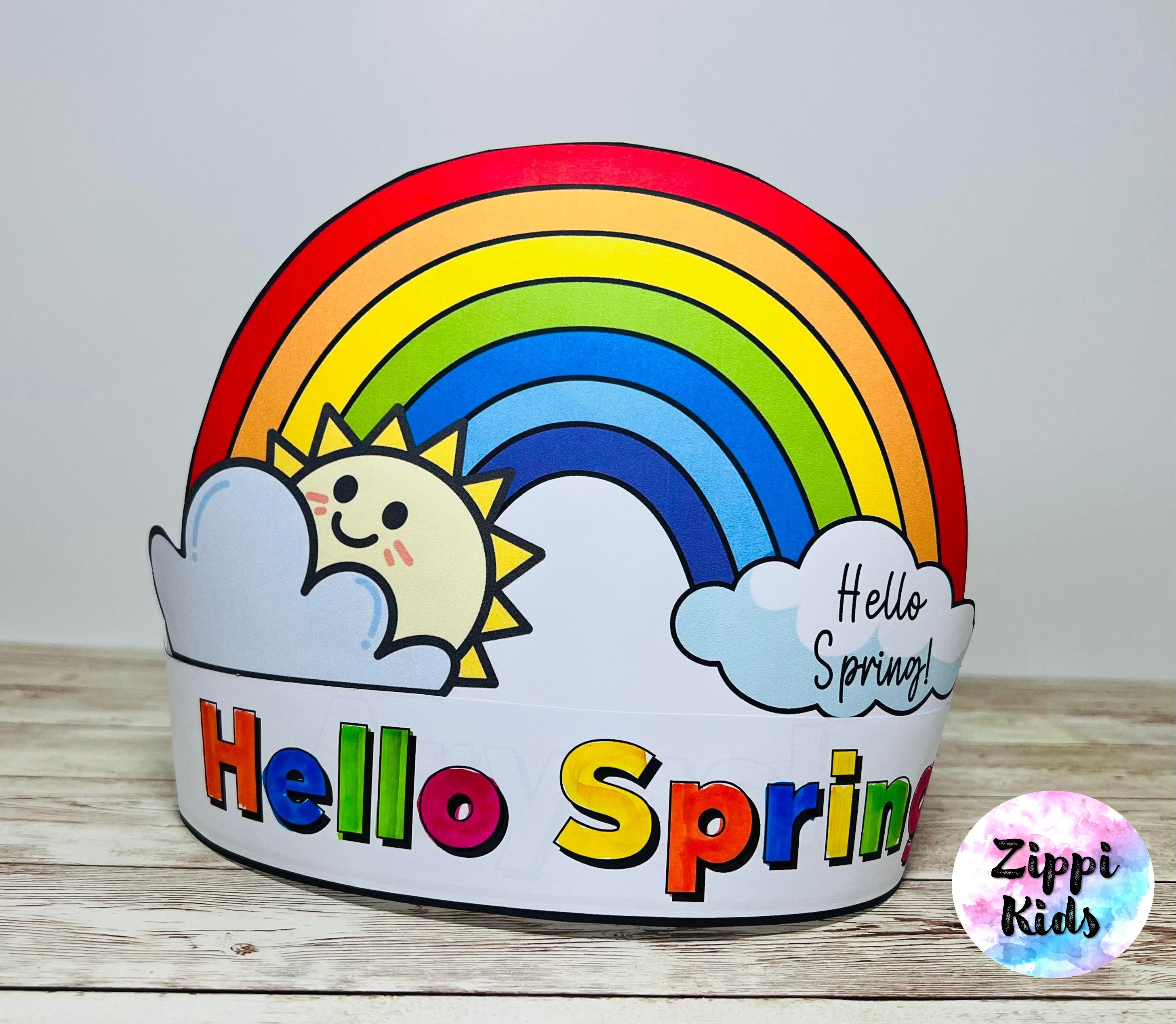 Spring Crown Hat Craft Printable, Name Hat Spring Activities, Name ...