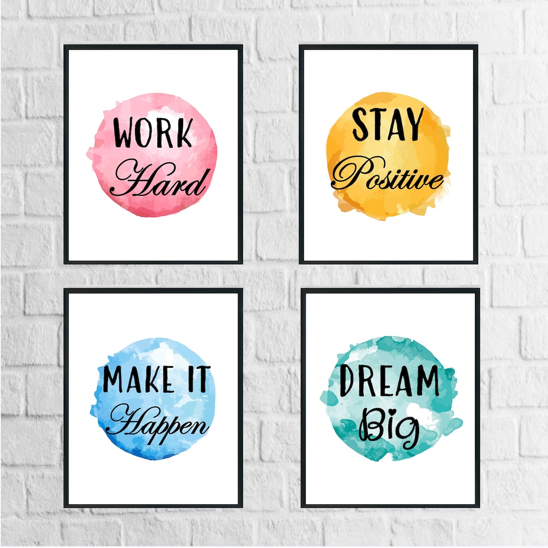 Set of 4 Quotes Prints, Poster Print, Wall Art Quotes, Typography Print ...