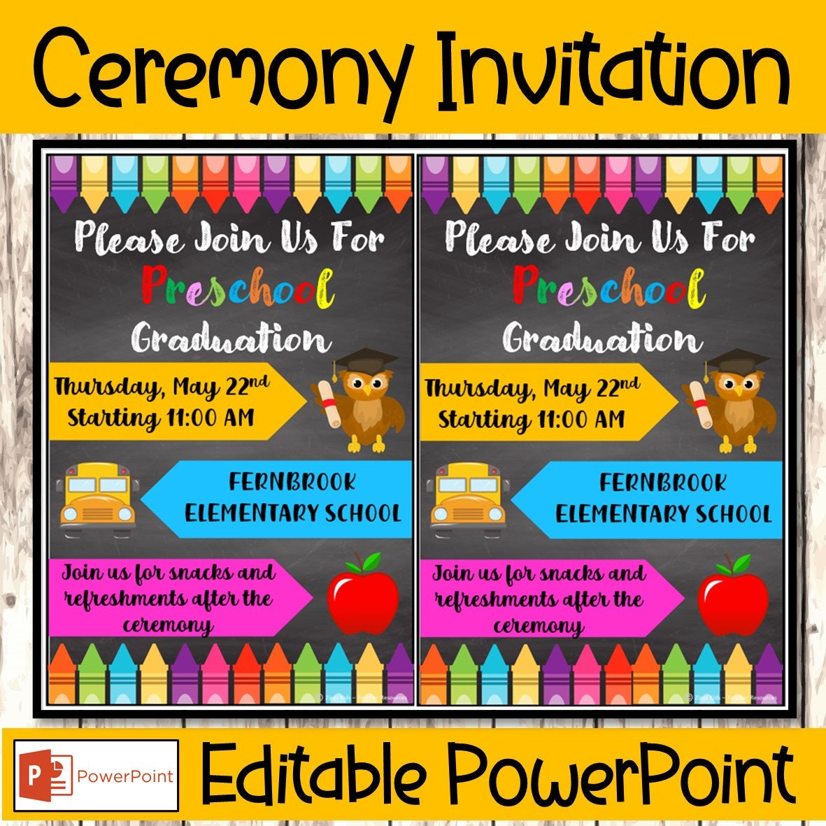 EDITABLE Graduation Ceremony Invitation Template Preschool - Etsy