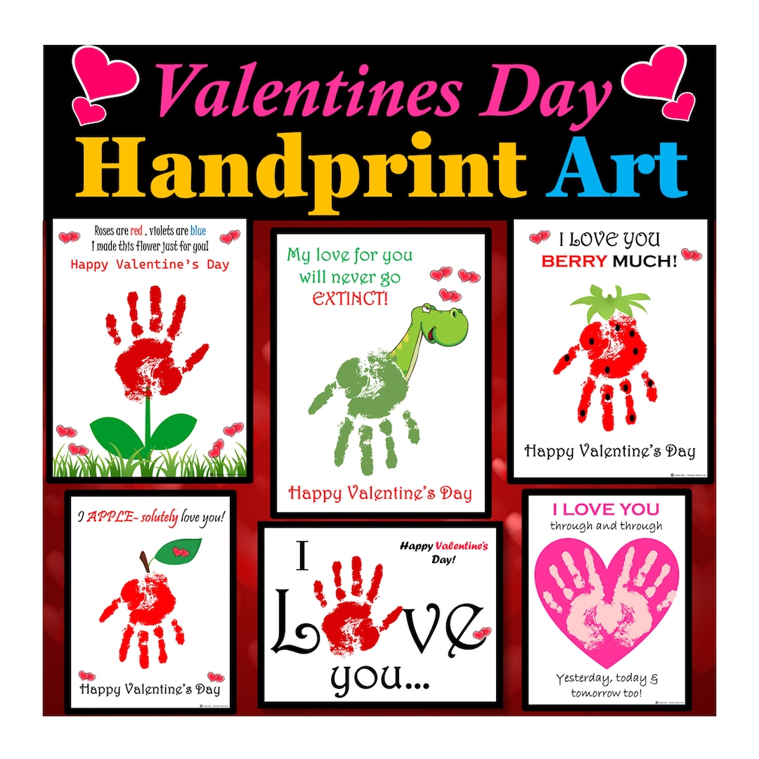 Valentines Day Handprint Art, Keepsake Art, Valentines Day Activities ...