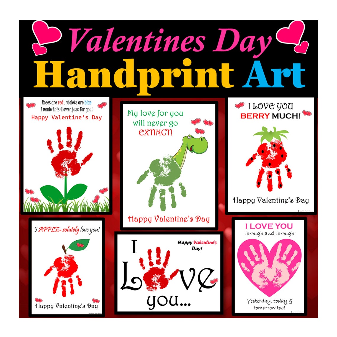 Valentines Day Handprint Art, Keepsake Art, Valentines Day Activities ...