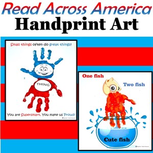 National Read Across America Day Handprint Art and Craft, Cat With a ...