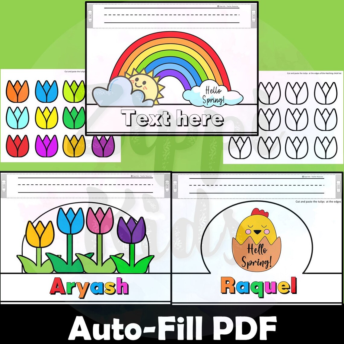 Spring Crown Hat Craft Printable Name Hat Spring Activities - Etsy