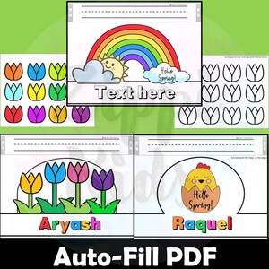 Spring Crown Hat Craft Printable, Name Hat Spring Activities, Name ...