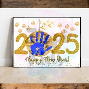 New Year 2025 Handprint Keepsake Art Bundle, Craft, Happy New Year ...