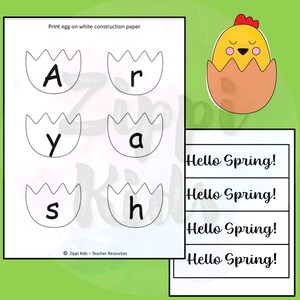 Easter Craft, Sprint Craft, Printable Name Craft Activities, Hatching ...