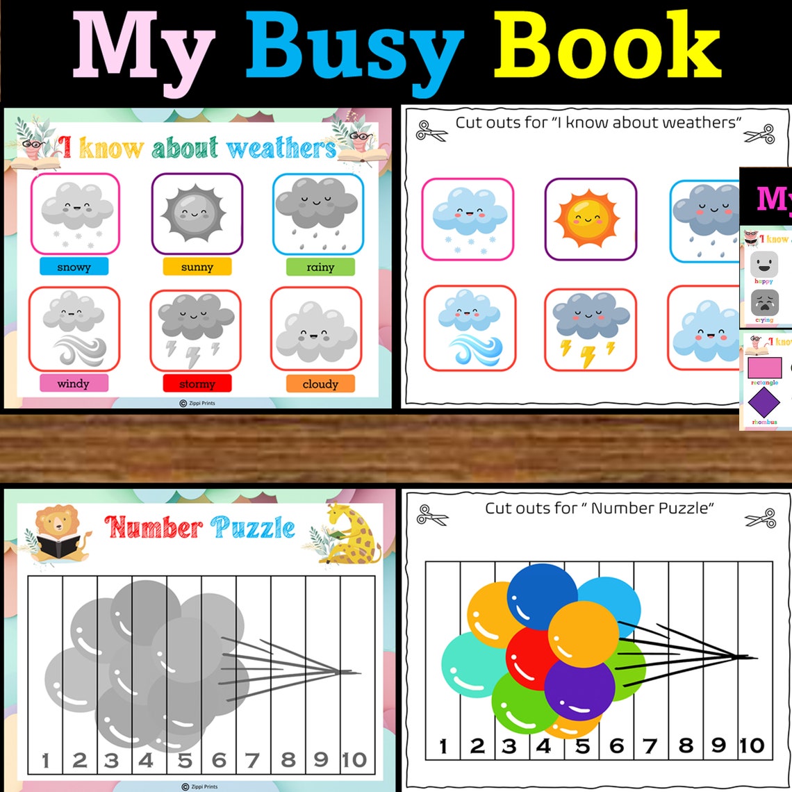 Busy Book Toddler/prek Printable Activities, Kids Learning Interactive ...