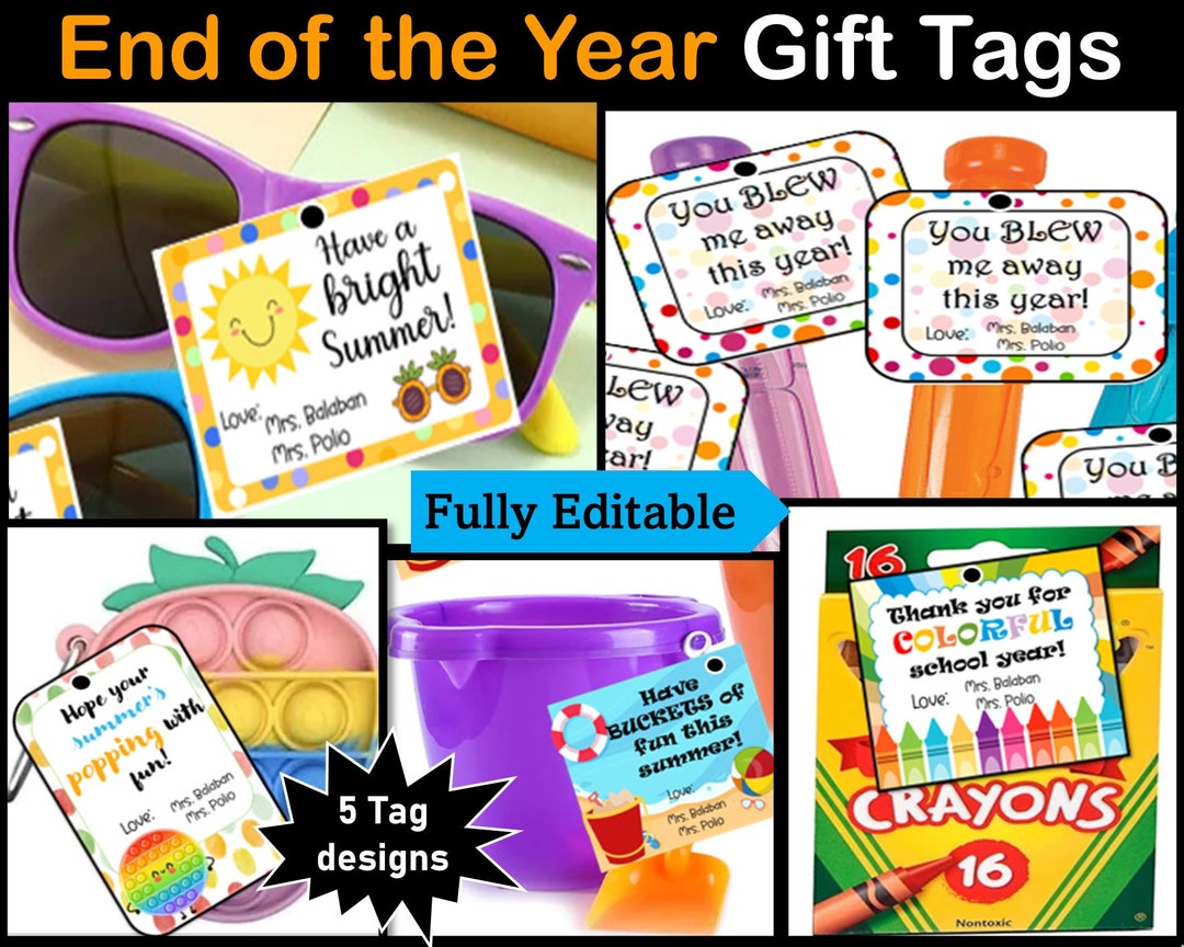 End of the Year Gift Tags & Gift Ideas, Summer Gift Tags #1, Sunglasses ...