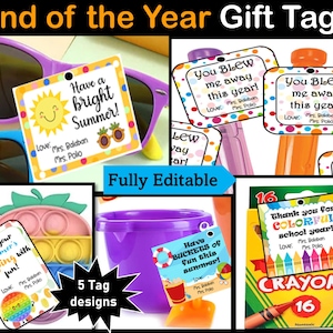 End of the Year Gift Tags & Gift Ideas, Summer Gift Tags #1, Sunglasses ...