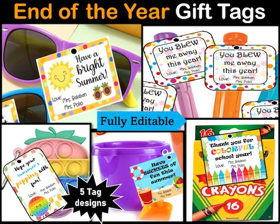End of the Year Gift Tags & Gift Ideas Summer Gift Tags 1 - Etsy
