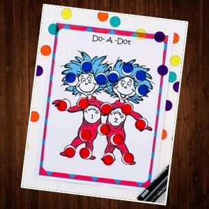 Dr. Seuss Do-a Dot Printable for Preschool, Cat in the Hat, Lorax ...