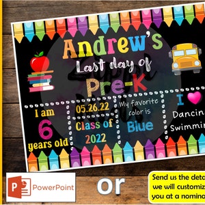 Editable Last Day of Pre-k Sign Template With Memories, Last Day of ...