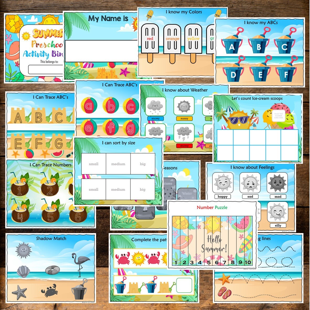 Summer Busy Book Toddler/prek Printable Activities, Kids Learning ...