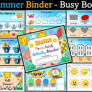 Summer Busy Book Toddler/prek Printable Activities, Kids Learning ...