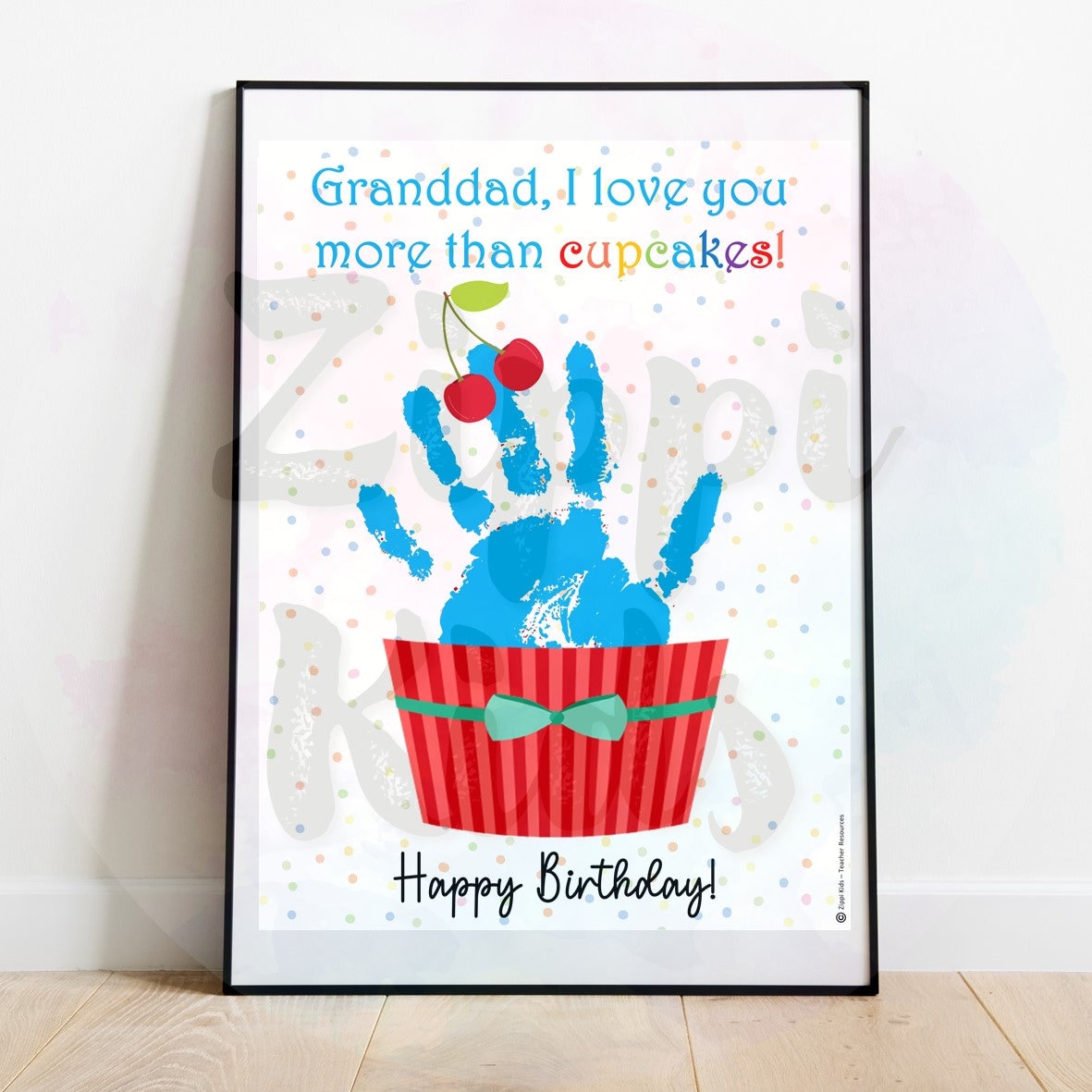 Grandpa Birthday Handprint Card, Happy Birthday Granddad Craft Gift ...