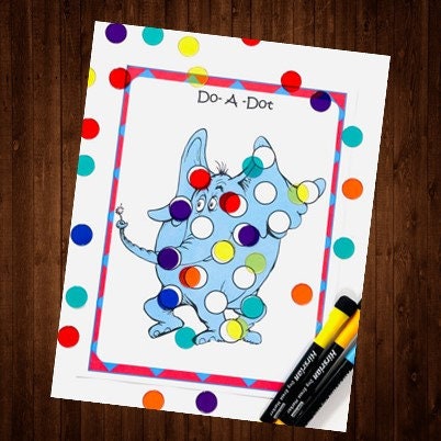 Dr. Seuss Do-a Dot Printable for Preschool Cat in the Hat - Etsy Australia