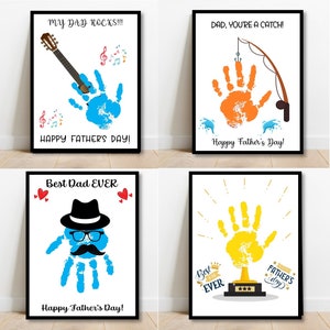 Fathers Day Handprint Keepsake Art Gift for Dad, Fathers Day Craft ...