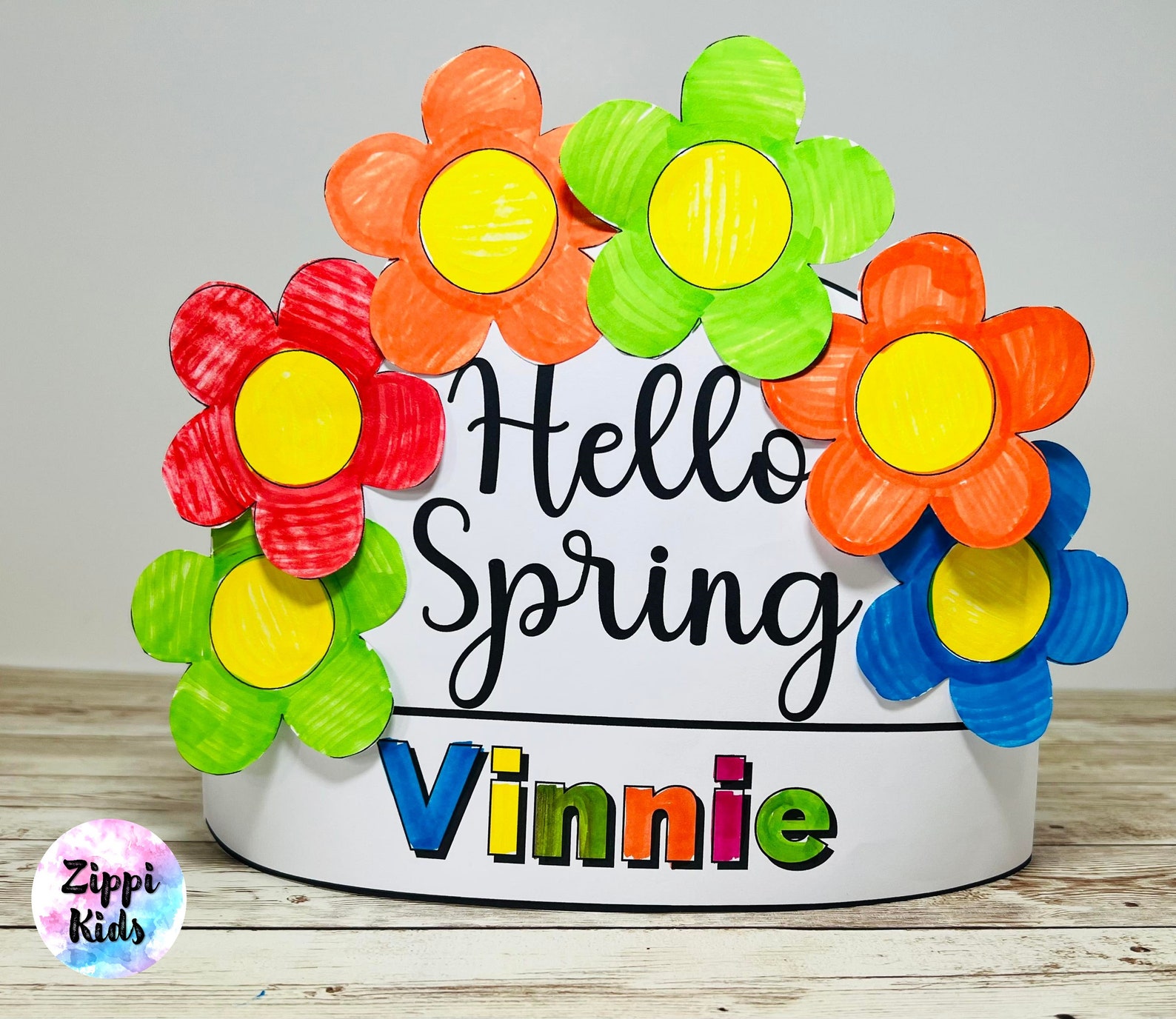 Spring Crown Hat Craft Printable Name Hat Spring Activities - Etsy