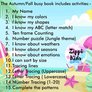 Summer Busy Book Toddler/prek Printable Activities, Kids Learning ...