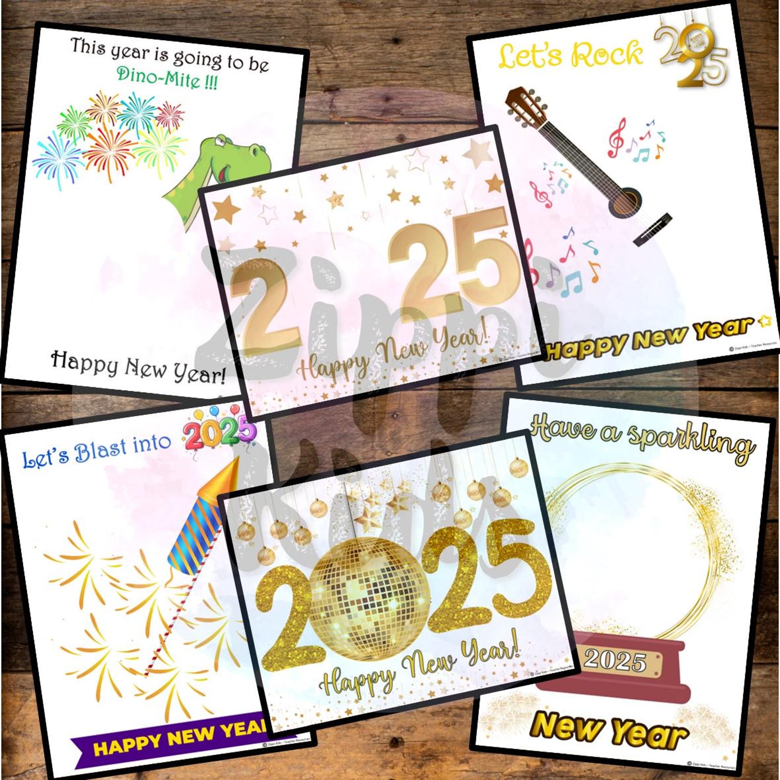 New Year 2025 Handprint Keepsake Art Bundle, Craft, Happy New Year ...