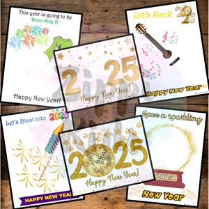 New Year 2025 Handprint Keepsake Art Bundle, Craft, Happy New Year ...