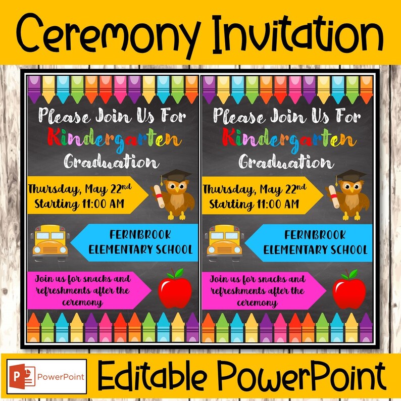 EDITABLE Graduation Ceremony Invitation Template, Preschool Pre-k ...