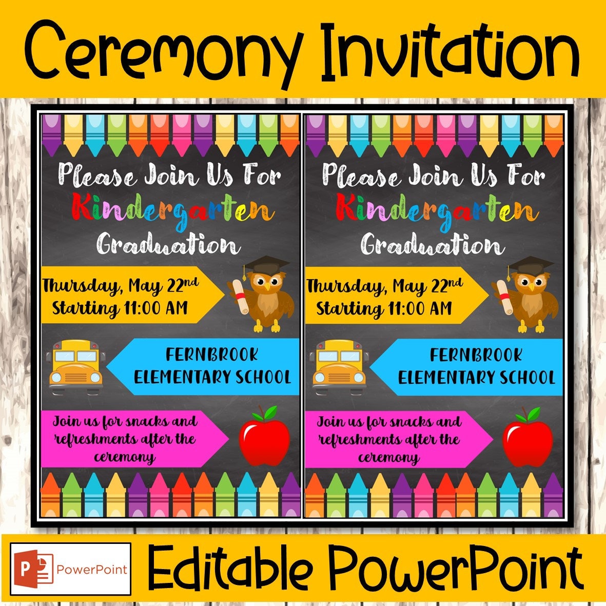 EDITABLE Graduation Ceremony Invitation Template, Preschool Pre-k ...