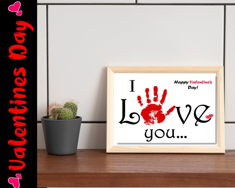 Valentines Day Handprint Art, Keepsake Art Bundle, Valentines Day ...