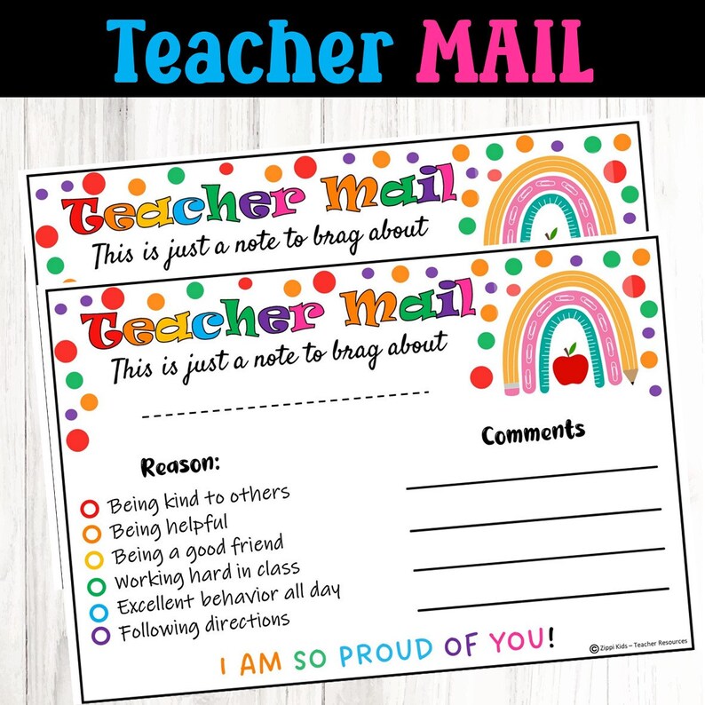 Teacher Mail Note, Happy Mail, Positive Parent Mail, Parent ...